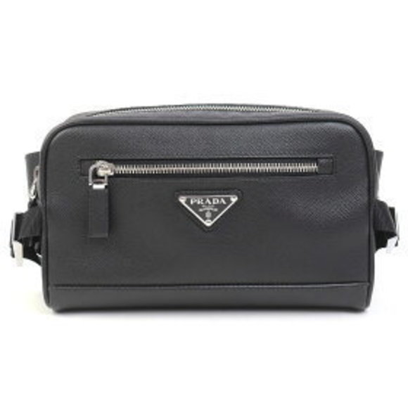 Prada | Bags | Prada Belt A Crossbody Leather Triangle Black Waist Body ...